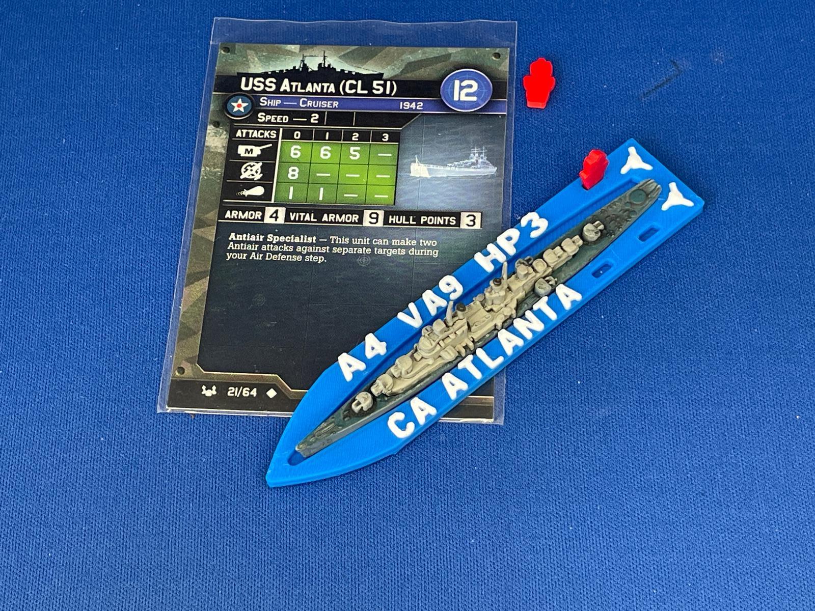 War at Sea USS Atlanta Ship Base - Game Aid by The Fun Kingdom ...